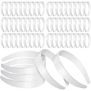 Hotop 100 Pcs Plastic Headbands Bulk 1 Inch Wide Craft No Teeth Plain Headbands DIY Hair Band Accessories for Girls Women (White,1 Inch Wide)