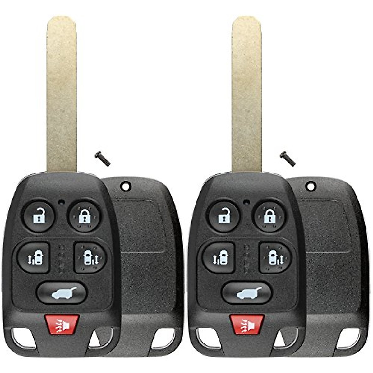 KeylessOption Keyless Entry Remote Uncut Key Blade Fob Shell Case Cover Buttons for Odyssey N5F-A04TAA (Pack of 2)