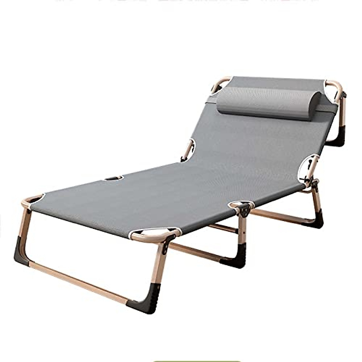 ABaippj Adjustable Zero Gravity Folding Reclining Lounge Chair with Pillow, Portable Chaise Lounge Chair, Great for Outdoor Patio Lawn Beach Pool Sunbathing, Supports 440lbs