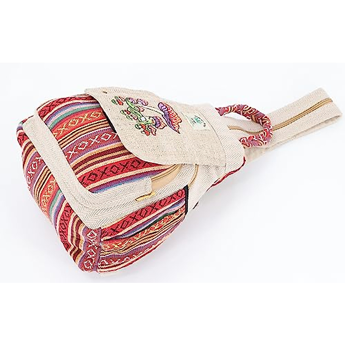 Unique design Mushroom Embroidery Himalaya Hemp Hippie Backpack Festival Backpack FAIR TRADE Handmade with Love. (NATURAL HEMP)