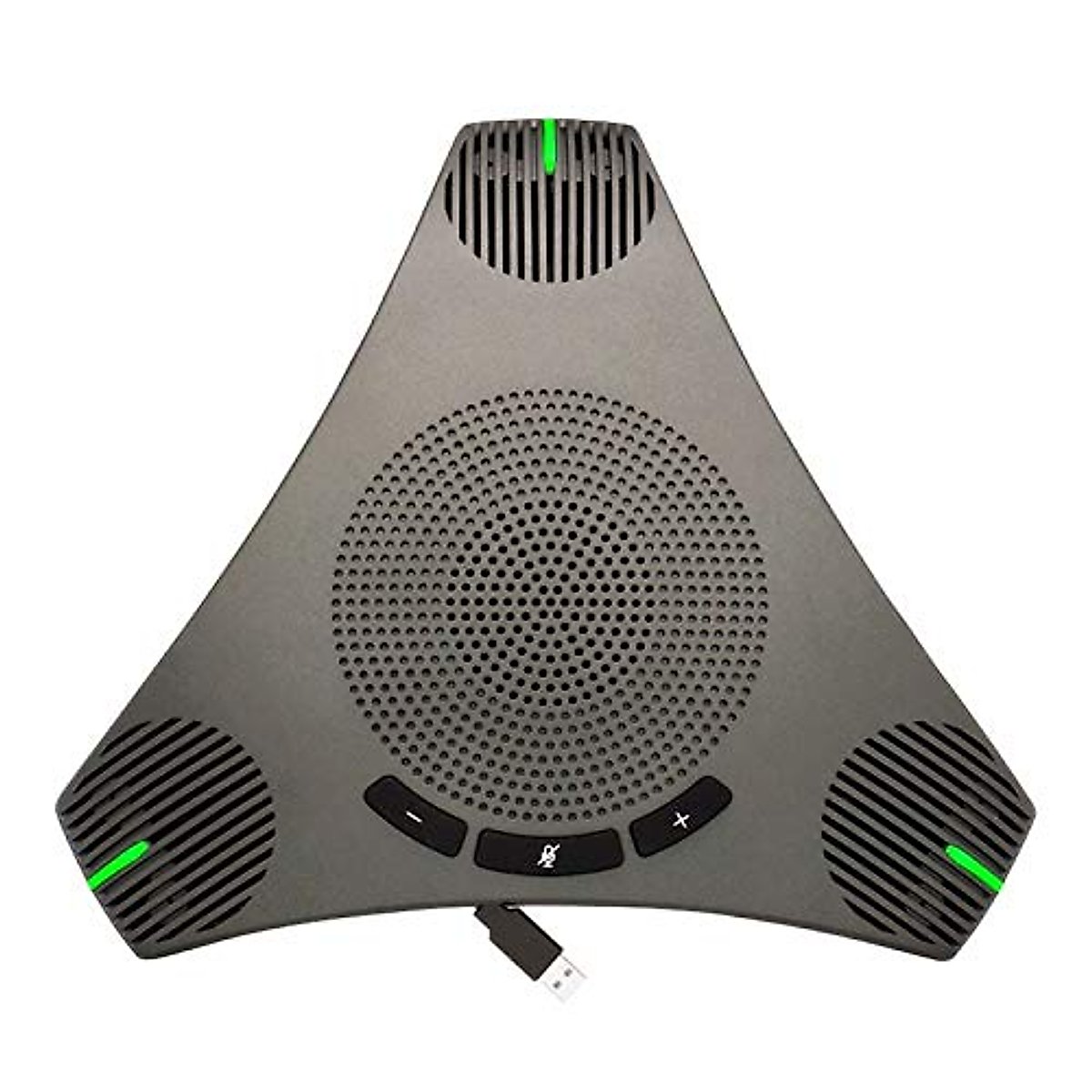 Conference Microphone Omnidirectional USB Speakerphone Microphone for 8-10 People Business Conference,360° Omnidirectional Microphone Intelligent DSP Noise Reduction for Video Meeting (Gray)
