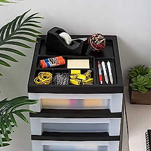 Unknown1 6-Drawer Storage Cart Black/Pearl Black Plastic Rolling