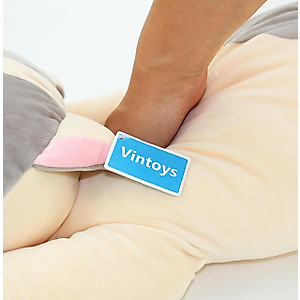 Vintoys Very Soft Cat Big Hugging Pillow Plush Kitten Kitty Stuffed Animals Gray 23.5"