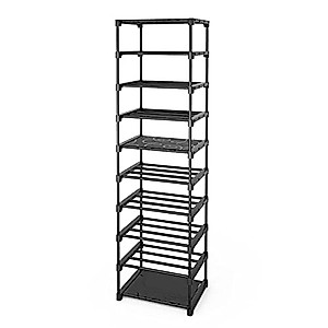 Dorub 10-Tier Shoe Rack Storage Organizer, Sturdy Metal Shoe Rack, Tall Narrow Standing Shoe Shelf,for Entryway, Hallway, Cloakroom, Garage, Dormitory,Walk-in Closets and Living Room