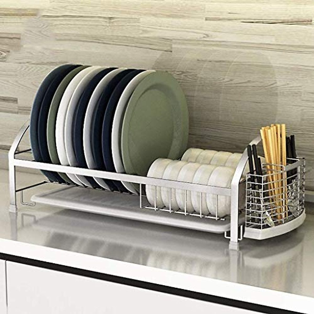 SDGH Stainless Steel Dish Rack - Kitchen Countertop Storage Dishes Drain Rack 55x26.5x19.7cm(LxWxH)