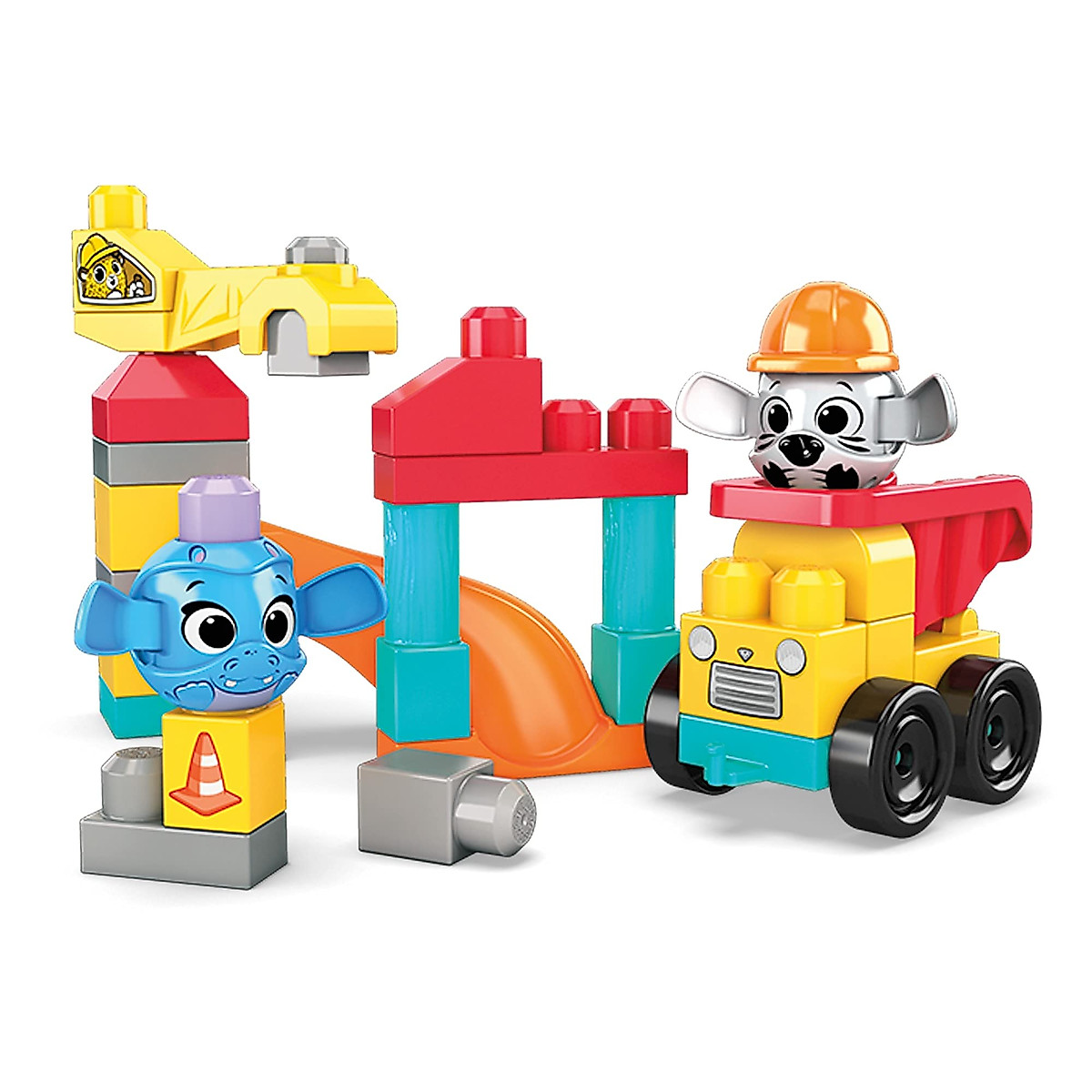 Mega Bloks Peek A Blocks Construction Site, Building Toys for Toddlers (30 Pieces)