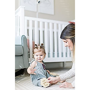 Baby Milestone Cards 13pcs (26 Designs) Milestone Wooden Circles | Monthly Milestone Wood Discs | Wooden Milestone Discs | Monthly Baby Milestone Markers