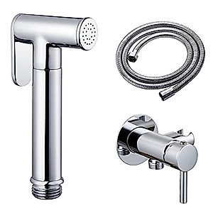 ZLOCYIVHE Hand Shower for Toilet Use Hand Held Toilet Bidet Sprayer Toilet Bidet Sprayer kit Brass with Hose Cold Water Chrome Toilet Spray Gun Set
