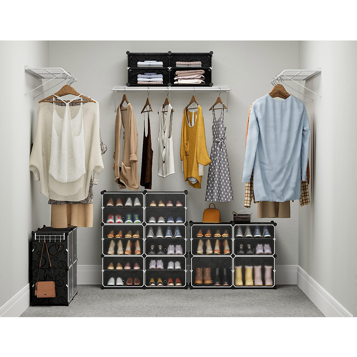 HOMIDEC Shoe Rack Organizer, 6 Tier Storage Cabinet 24 Pair Plastic Shoe Shelves for Closet Hallway Bedroom Entryway