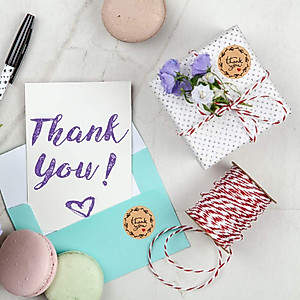 1.5 Inch Round Kraft Paper Thank You Stickers /500 Lables Per Roll/Perfect for Business Events,Customer Appreciation,Gift Package,Wedding, Anniversary, Graduation,Birthday