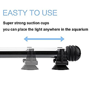 COVOART LED Aquarium Light, 15 inches Fish Tank Light RGB Color Underwater Light Submersible Crystal Glass Lights, 21 LED Beads, Brightness Adjustable Memory Function