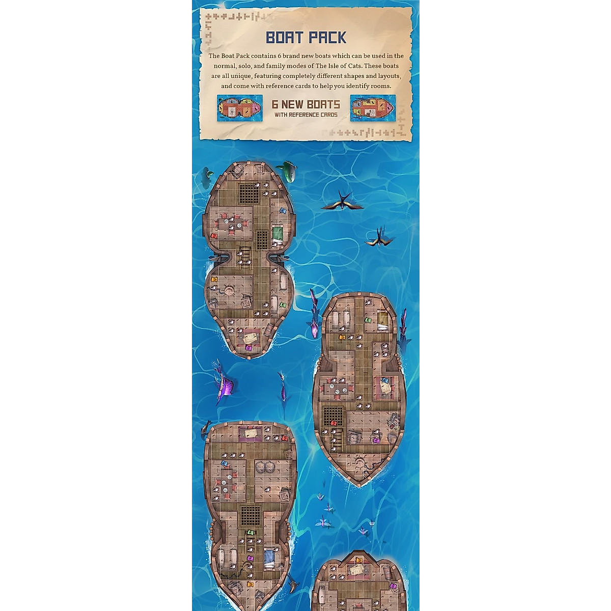 GTS Distribution The Isle of Cats: Boat Pack Expansion - Boardgame, Ages 8+