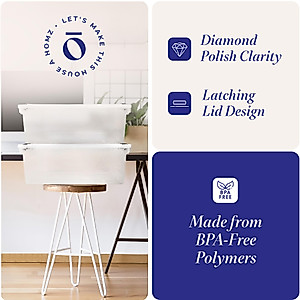 HOMZ 64-Quart Clear Plastic Stackable Storage Bin with Lid Container Box with Latching Handles for Home Garage Organization, Clear (6 Pack)