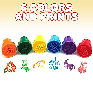 ArtCreativity Dinosaur Stampers for Kids, Pack of 24, Pre-Inked Dino Stampers for Children, Dinosaur Birthday Party Supplies and Favors, Piñata Fillers, Arts n Crafts, Assignment Stamps for Teachers