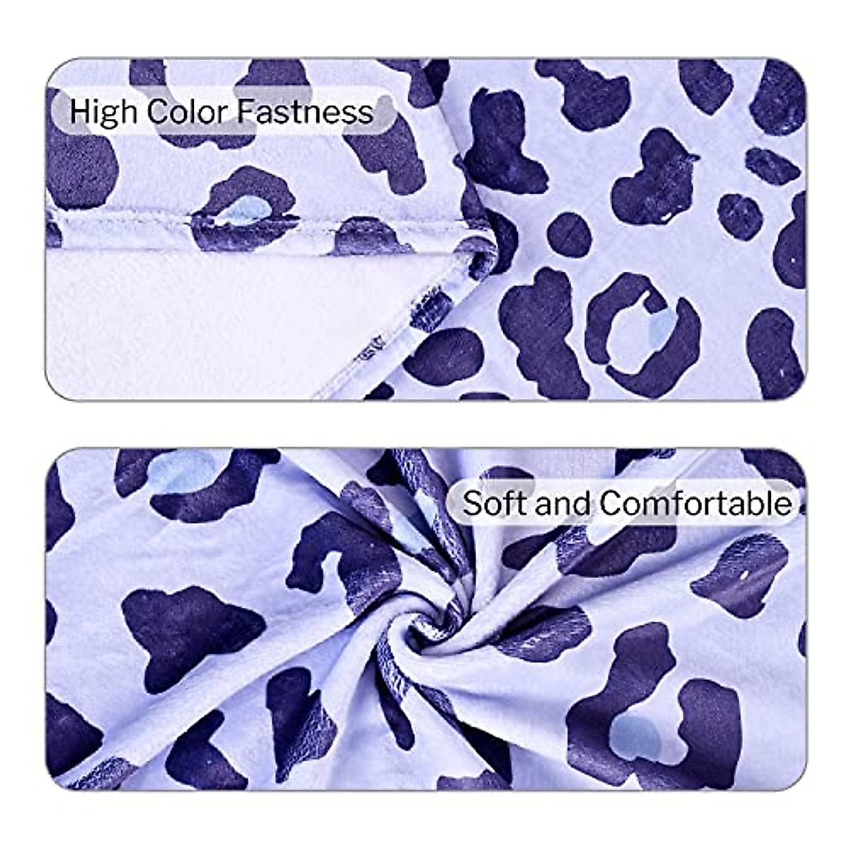 RosieLily Blue Leopard Blanket Soft Cheetah Throw Blankets Leopard Print Blanket Leopard Gifts and Throws Flannel Fleece Throw Blanket Lightweight Cozy Plush Blanket for Couch Chair All Seasons 50X60