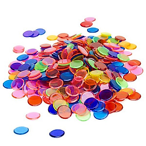 Royal Bingo Supplies| Translucent 3/4" Bingo Markers|Plastic|Bright Colors|for Replacement or Expansion| Mixed - 300 Count