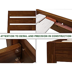 Acacia Emery 14 Inch Wood Platform Bed Frame V1 (Chocolate, Queen)