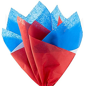 Hallmark Red, White and Blue Bulk Tissue Paper for Gift Wrapping (120 Sheets) for Gift Bags, Birthdays, Graduations, Fourth of July, Christmas, Hanukkah