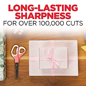 Scotch 8" Precision Ultra Edge Non-Stick Scissors, 3 Count, All-Purpose Titanium Scissors for Fabric, Crafts, Cardstock, Office, and School Supplies (1458-3AMZ-ESF)