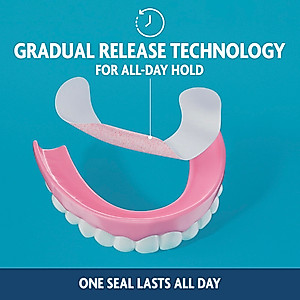 Sea Bond Secure Denture Adhesive Seals, Fresh Mint Uppers, Zinc Free, All Day Hold, Mess Free, 30 Count
