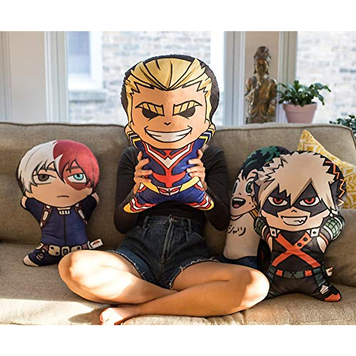 Official My Hero Academia Character Pillow - 20-Inch All Might Doll Body Replica - Gift for Friends, Family, and Fans - Bed, Couch, Room Decoration - Soft Throw Cushion - Licensed Merchandise