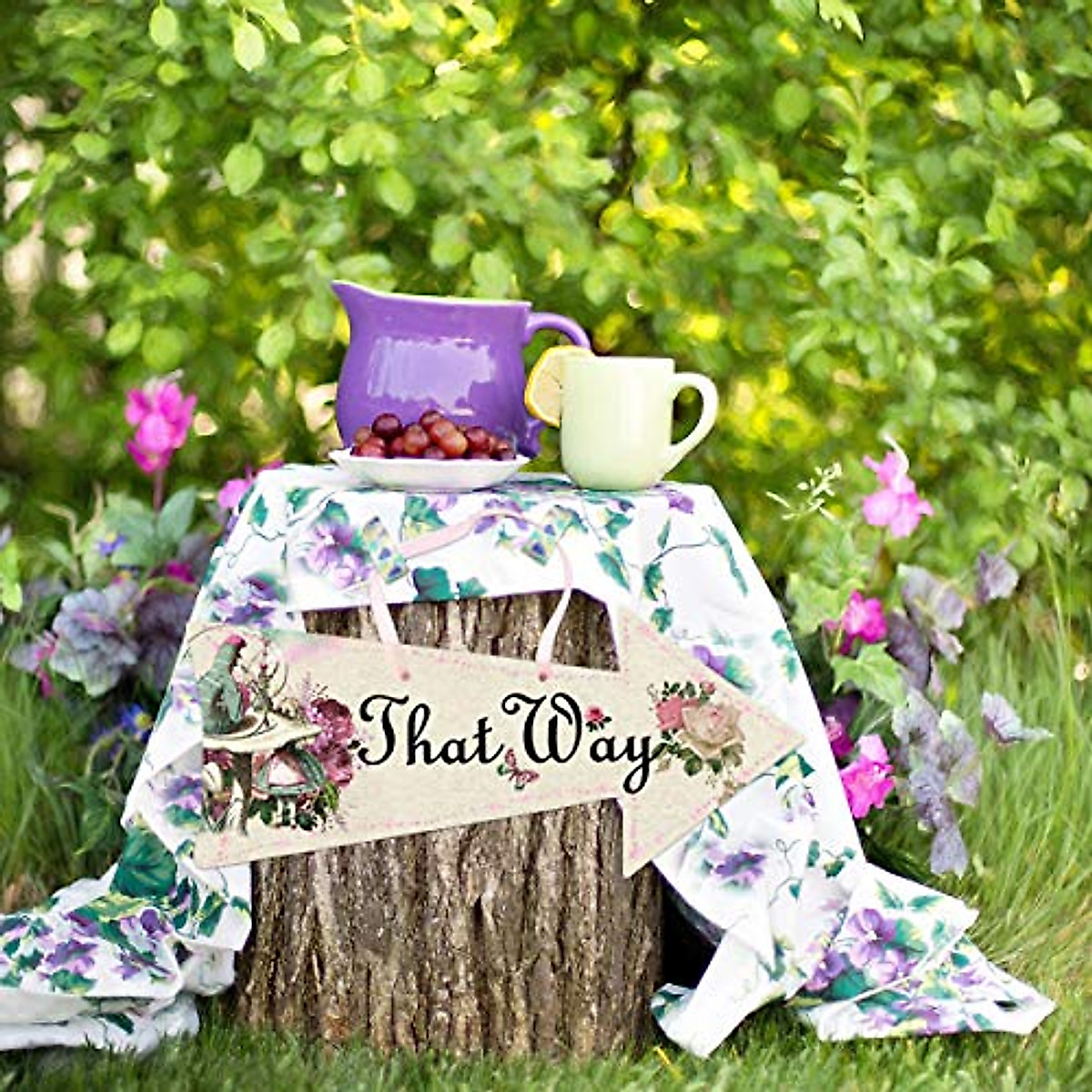 Truly Alice Arrow Hanging Signs Cutouts for Tea Party Decoration 10 Pcs