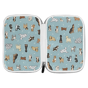 Cute Animal Dog Bone Pencil Bag Pencil Case Stationery Holder Zipper Pen Porch Makeup Bag Cosmetic Bag for Kid Girl Women