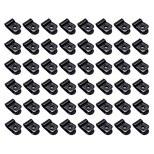Shapenty Nylon Screw Mounting R Type Cable Clamp Fastener Plastic Wires Cord Clip Fixer Holder Organizer for 1/8Inch / 3.2mm Diameter Wire Rope Tube Management, 120PCS (Black)