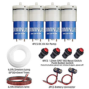 DIMINUS DC 6V Mini Air Pump Motor, DIY and Replacement Accessories, Best for Aquarium Tank Oxygen Circulate (4 Pack)