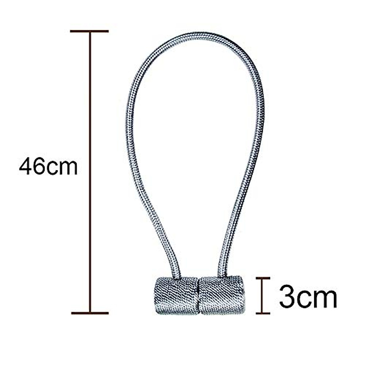 WCNMB Beautiful and Stylish 1Pc Magnetic Curtain Tieback Magnet Buckle Strap Curtains Holdbacks Clip Rod Tie Backs Hanging Belts Rope Accessoires Curtain tie (Color : Sapphire, Length