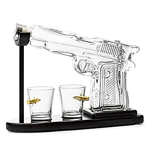 Gifts for Men Dad, 9 Oz Whiskey Decanter Set with Two 2 Oz Glasses, Unique Birthday Gift Ideas from Daughter Son, Home Bar Gifts, Drinking Accessories Funny Military Retirement Present, Cool Dispenser