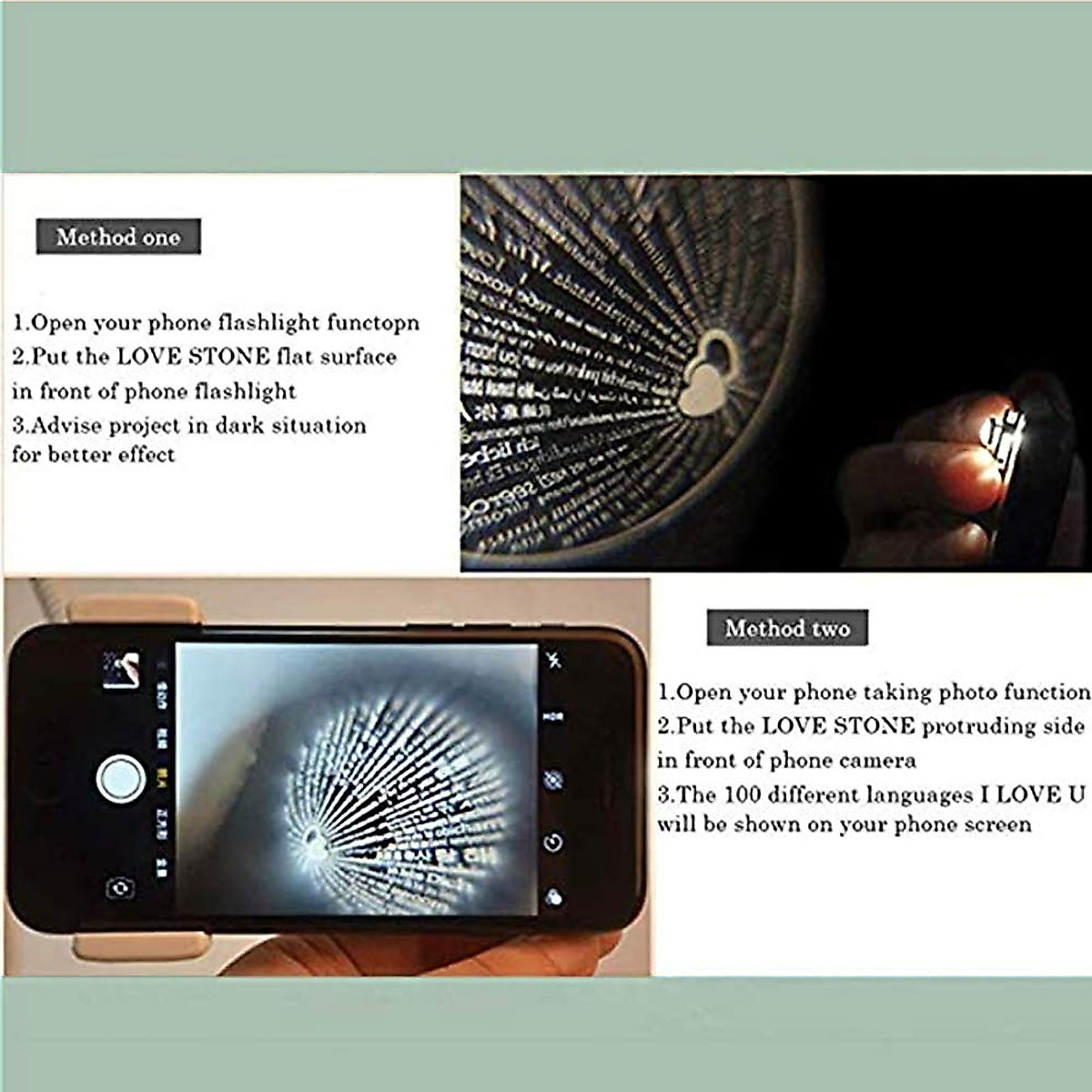 SOULMEET Sterling Silver Moon Necklace with I Love You in 100 Languages Projection Jewelry Gifts for Wife Mom Daughter Sister