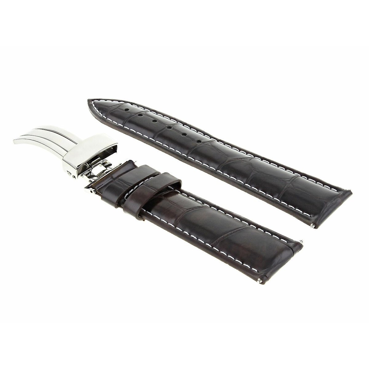 Ewatchparts 20MM LEATHER WATCH BAND STRAP FOR IWC PORTUGUESE DEPLOYMENT CLASP DARK BROWN WS