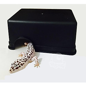 Lucky Interests 3 pcs Reptile Hide Box, Reptile Cave with Water Supply, Reptile and Amphibians Hide Hideout Houses for Lizard Turtle Gecko Chameleon Spider Scorpion with 3 Reptile Food Bowl (S, M, XL)