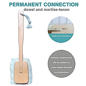 Natural Exfoliating Loofah luffa loofa Bath Brush On a Stick - with Long Wooden Handle Back Brush for Men & Women - Shower Sponge Body Back Scrubber Pack of 1