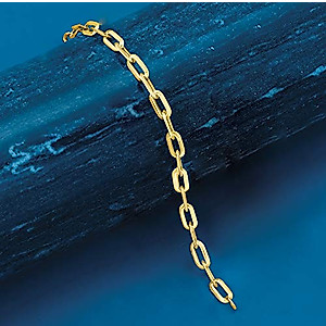 Ross-Simons Italian 14kt Yellow Gold Paper Clip Link Bracelet. 7 inches