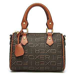 FOXLOVER Crossbody Handbags for Women, PVC Faux Leather Ladies Top Handle Handbags Satchel Bags