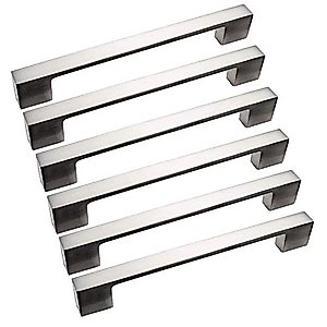 LMZJLU 10-Pack Cabinet Drawer Pulls Bathroom Cabinet Hardware Drawer Pulls Brushed Nickel Kitchen Hardware for Cabinet Bar Handle Pull - 128mm/ 5.04'' Hole Centers