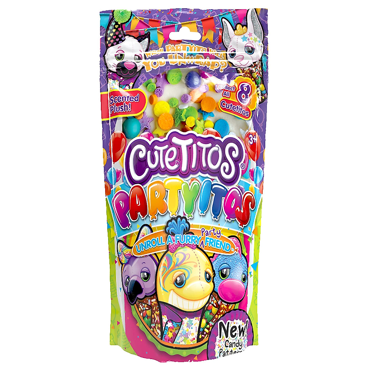 Cutetitos Scented Partyitos - Surprise Stuffed Animals - Party Favors - Collectible Party-Themed Plush Animals - One