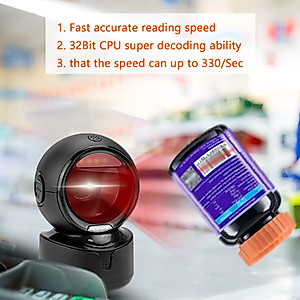 NetumScan Automatic Omnidirectional Desktop Barcode Scanner, Hands-Free USB Wired QR Barcode Reader, 1D 2D Bar Code Image Sensing for Warehouse, Supermarket, Retail Store, Bookstore Pos System