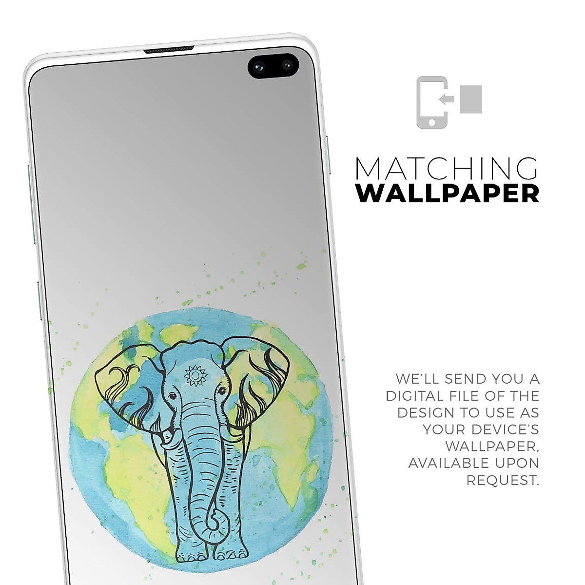 DesignSkinz Worldwide Sacred Elephant Protective Vinyl Decal Wrap Skin Cover Compatible with The Samsung Galaxy S20 (Screen Trim & Back Glass Skin)