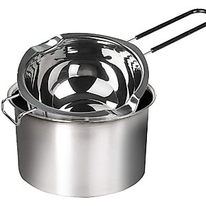 Smala 2-Pack Stainless Steel Double Boiler, Heat-Resistant Handle for, Cheese, Caramel and - Steel Melting Pot, 2 Cup Capacity, Universal Pad