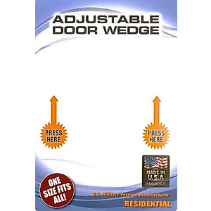 Heavy Duty Adjustable Spring Loaded Residential Door Wedge- This Self-Adjusting Doorstop Will Prop Open Virtually Any Door in Your Home | Fits Door Gaps ½-3" | Made in The USA | Veteran Manufacturer