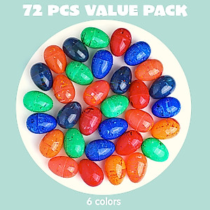 JOYIN 30 Pcs Plastic Iridescent Printed Bright Easter Eggs 3.15" Tall for Easter Hunt, Basket Stuffers Fillers, Classroom Prize Supplies, Filling Treats and Party Favor
