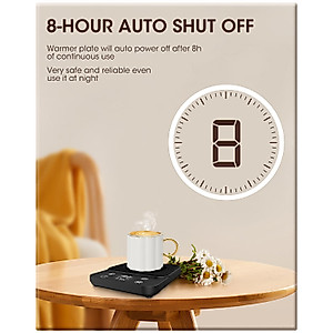 2024 Upgraded Coffee Mug Warmer for Desk, Smart Electric Coffee Warmer, 1H Drink Water Reminder, 4 Mode, 8H Auto Shut Off, 9 Temperature, 12H Timer, Gifts for Women and Men