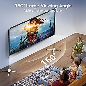 Projector Screen with Stand 120 inch Outdoor Indoor Projection Screen, Osoeri 16:9 4K Portable Double-Sided Front Rear Projections Movies Screen with Carry Bag for Home Theater Office Backyard Travel