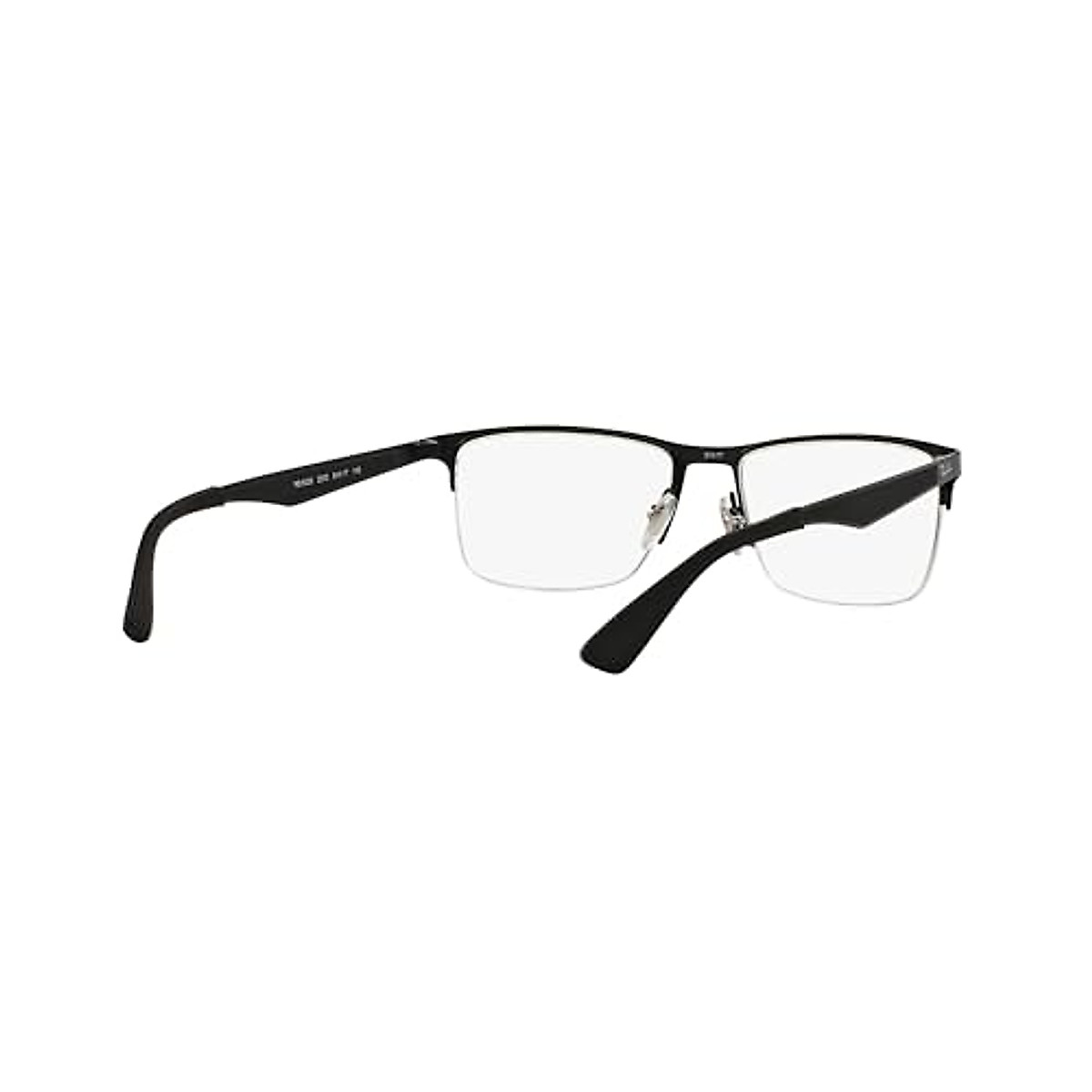 Ray-Ban RX6335 Rectangular Prescription Eyeglass Frames, Matte Black/Demo Lens, 56 mm