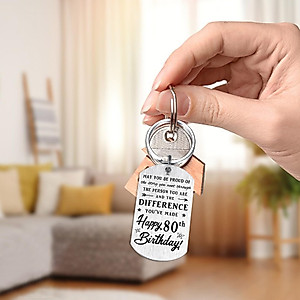 Yobent 80th Birthday Gifts for Men 1944, Happy 80th Birthday Keychain, 80 Year Old Birthday Gifts for Women, The Legend was Born in 1944