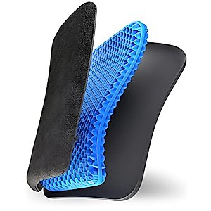 Large Gel Seat Cushion for Tailbone Pain Relief - Soft Cozy Plush Cover with Cooling Honeycomb Pad - Pressure Relief for Car, Office, Chair, Home - Comfort and Support while Sitting at a Desk or Floor