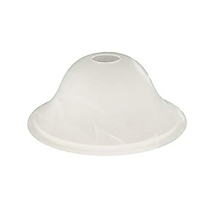 Giluta Small Floor Lamp Glass Shade Replacement Globe -Fitting Opening 1.625" Modern Alabaster Style Light Fixture Shade, Height: 4.13 inch, Width: 9.45 inch. Lipless